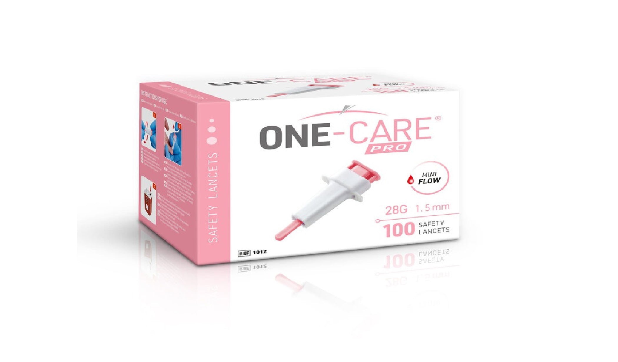 100/BX ONE-CARE PRO Safety Lancets, Top Push Button Activated, 28G x 1 ...