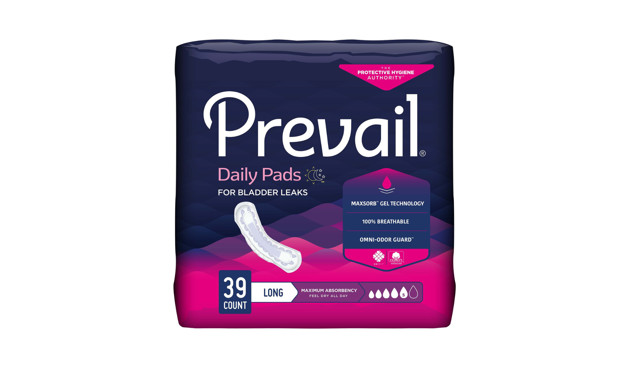 156/CS Prevail Bladder Control Pad, Maximum Absorbency 13 ...