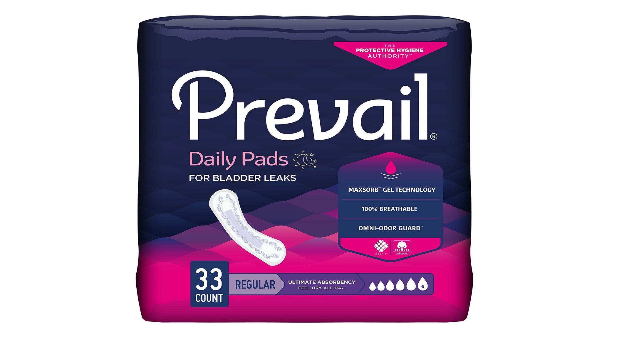 132/CS Bladder Control Pad Prevail® Daily Pads Ultimate 16" Polymer Co ...